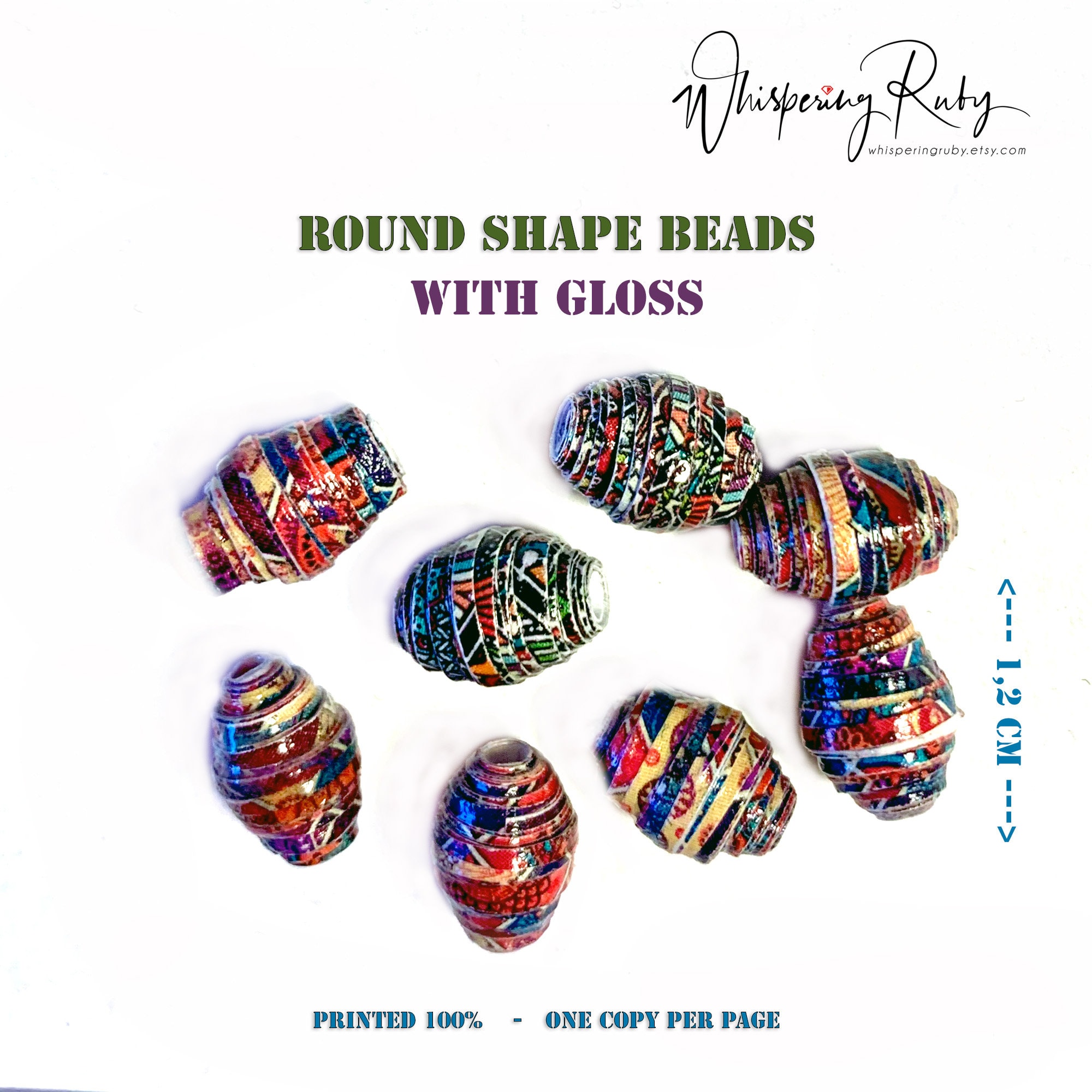 Paper Beads Templates: Teardrop & Round Shapes PDF Downloads | Etsy