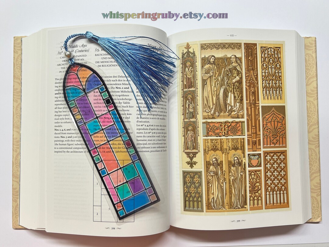 Stained Glass Effect Bookmarks / Ornaments With Gothic Church - Etsy