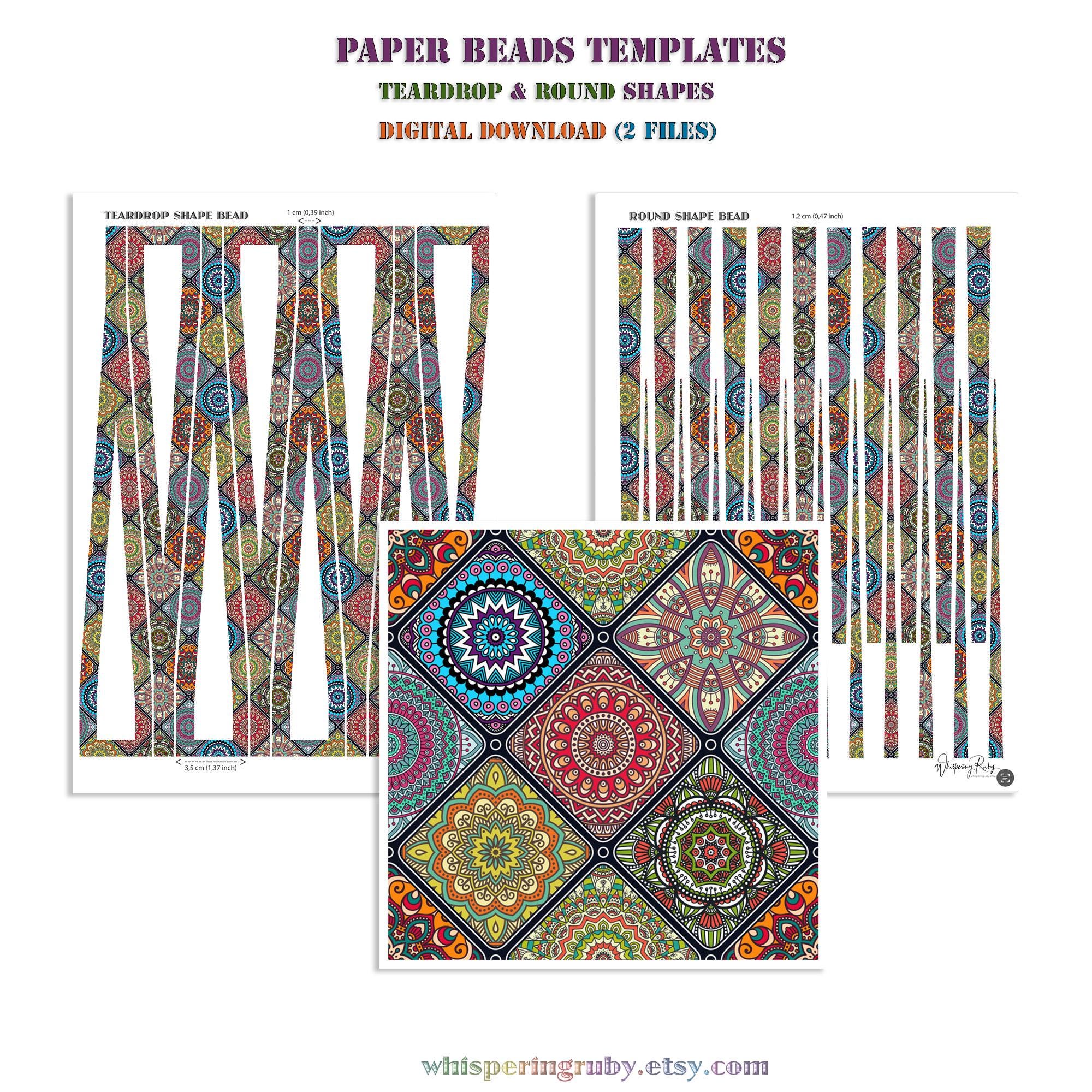 DIY Paper Beads Templates: Teardrop & Round Shapes (PDF Downloads) - Etsy