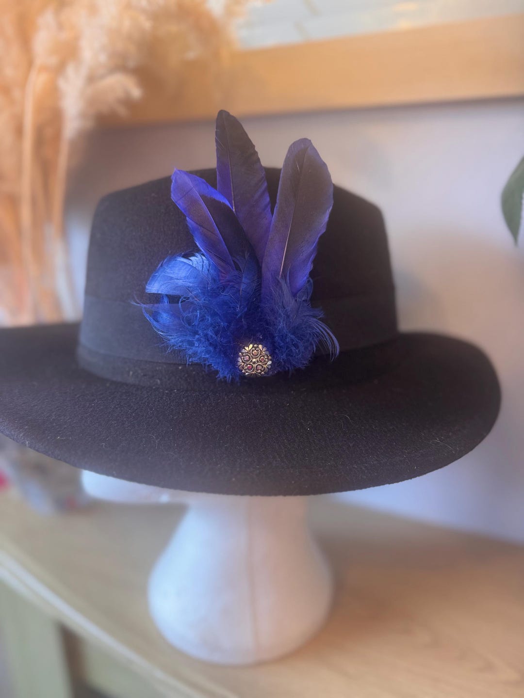 Blue Feather Hat Pin - Etsy