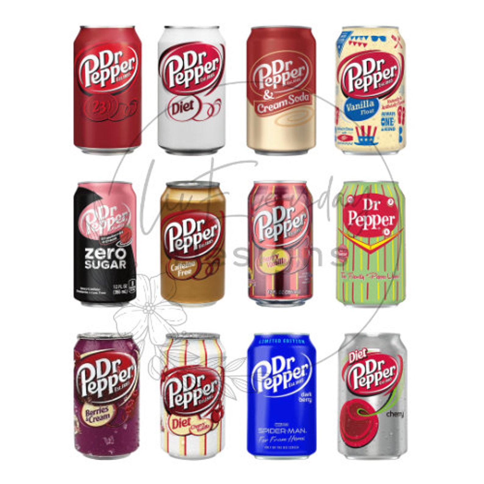Dr. Pepper Retro Soda Can PNG - Etsy