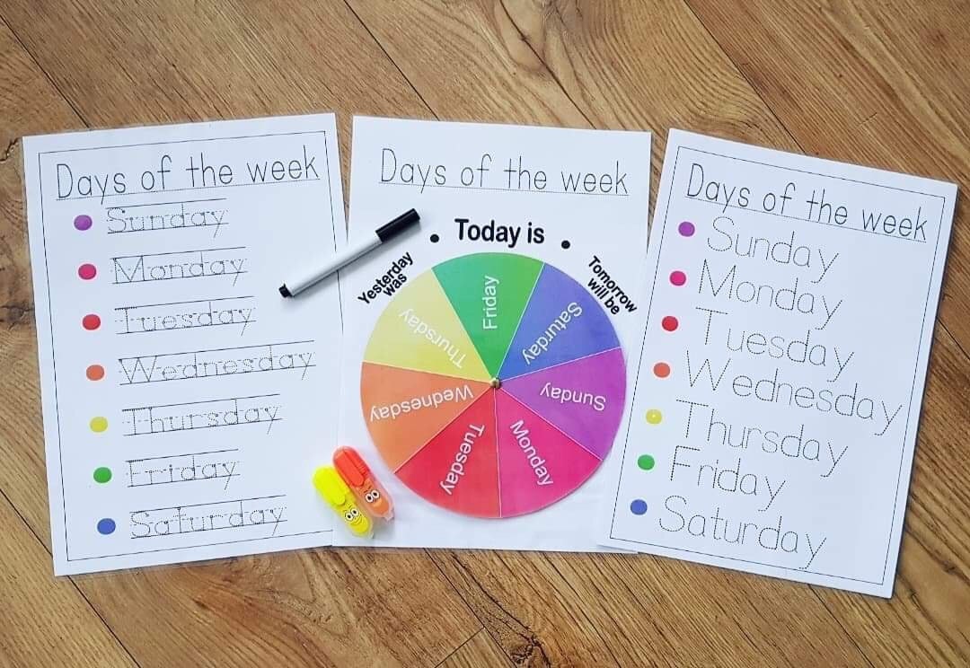 Days of the Week Digital Download PDF File Interactive Learning Home ...