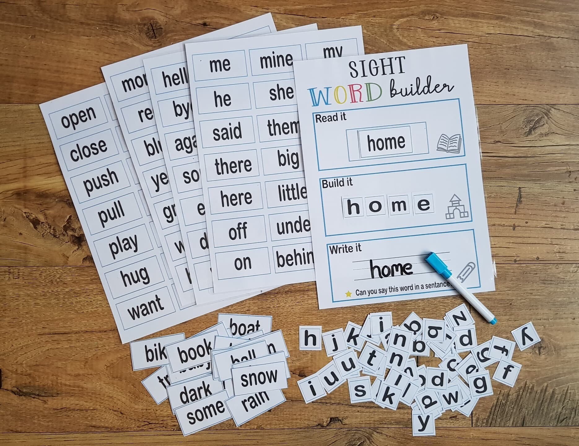 Sight Words Builder Game 105 First Words Writing Reading Download PDF ...