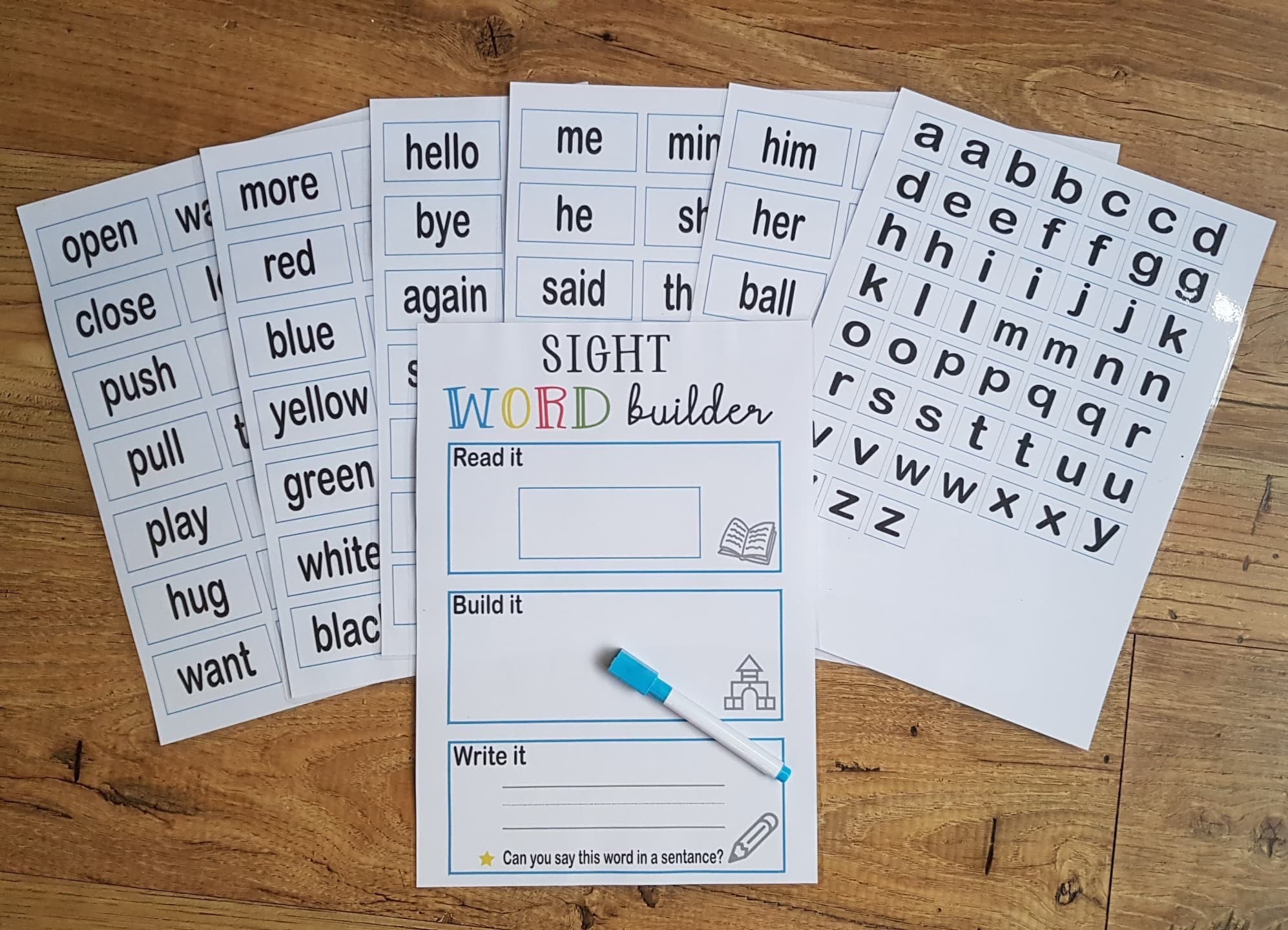 Sight Words Builder Game 105 First Words Writing Reading Download PDF ...