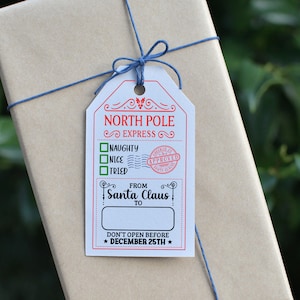 2 Printable Christmas North Pole Gift Tags / Labels Instant Download ...