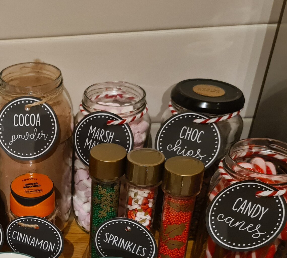 Hot Chocolate Bar Tags Labels Instant Download PDF FILES Printable ...