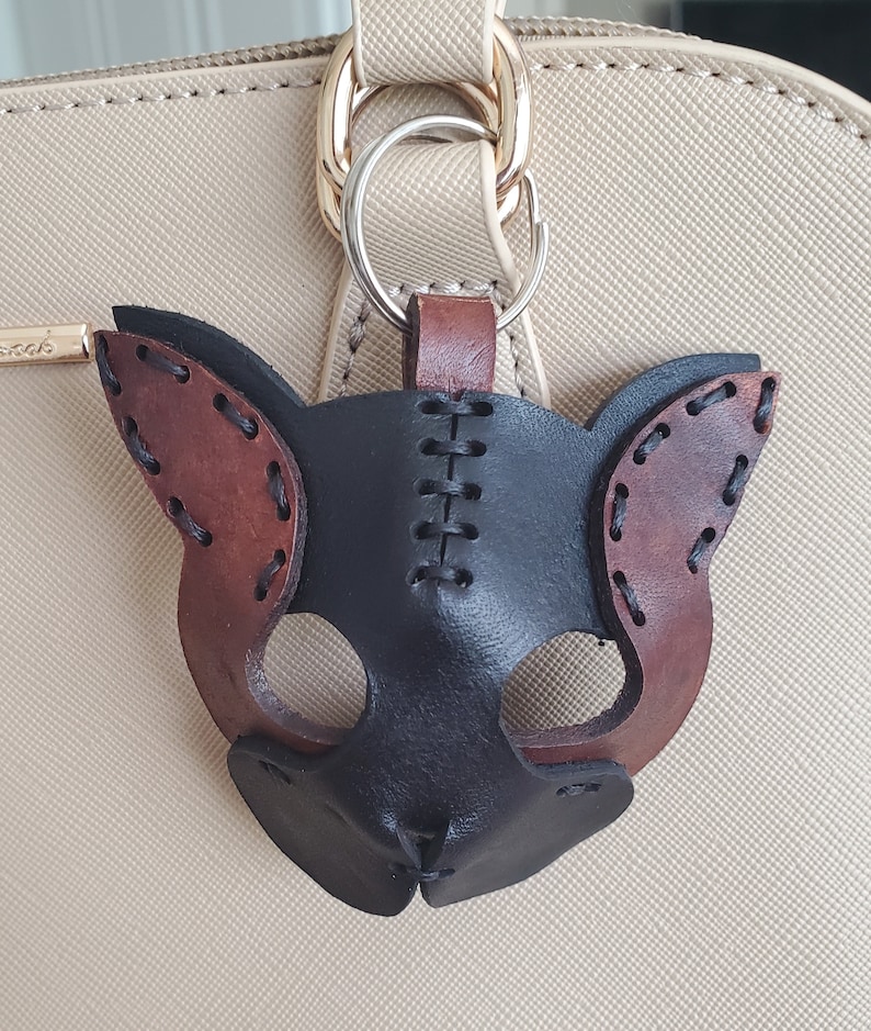 Leather Cat Key Chain | 100% Handmade | Made in USA |genuine Leather ...