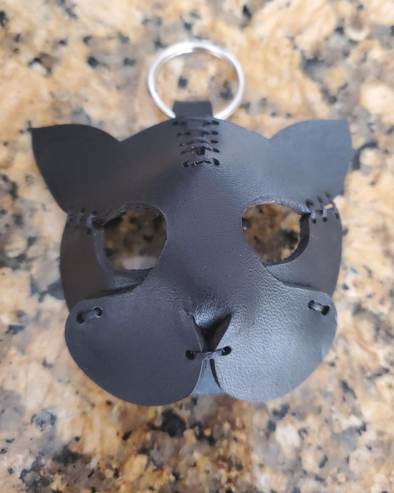 Leather Cat Key Chain | 100% Handmade | Made in USA |genuine Leather ...