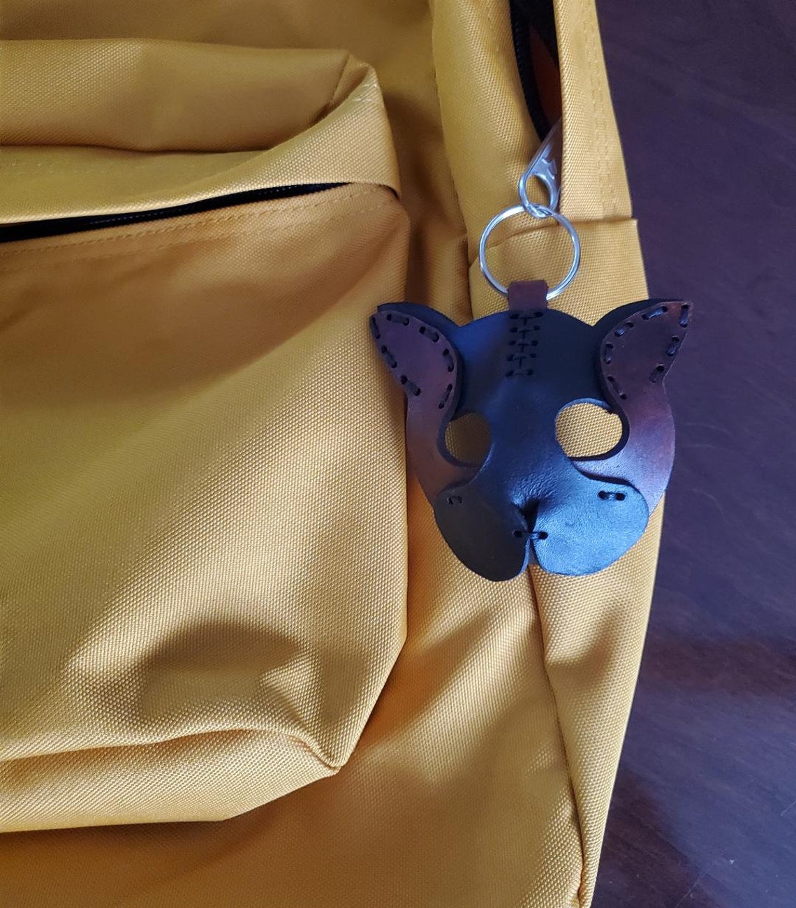 Leather Cat Key Chain | 100% Handmade | Made in USA |genuine Leather ...