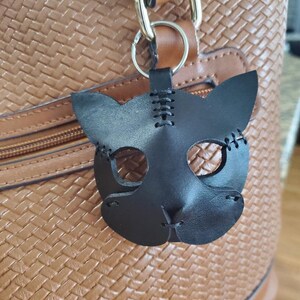 Leather Cat Key Chain | 100% Handmade | Made in USA |genuine Leather ...