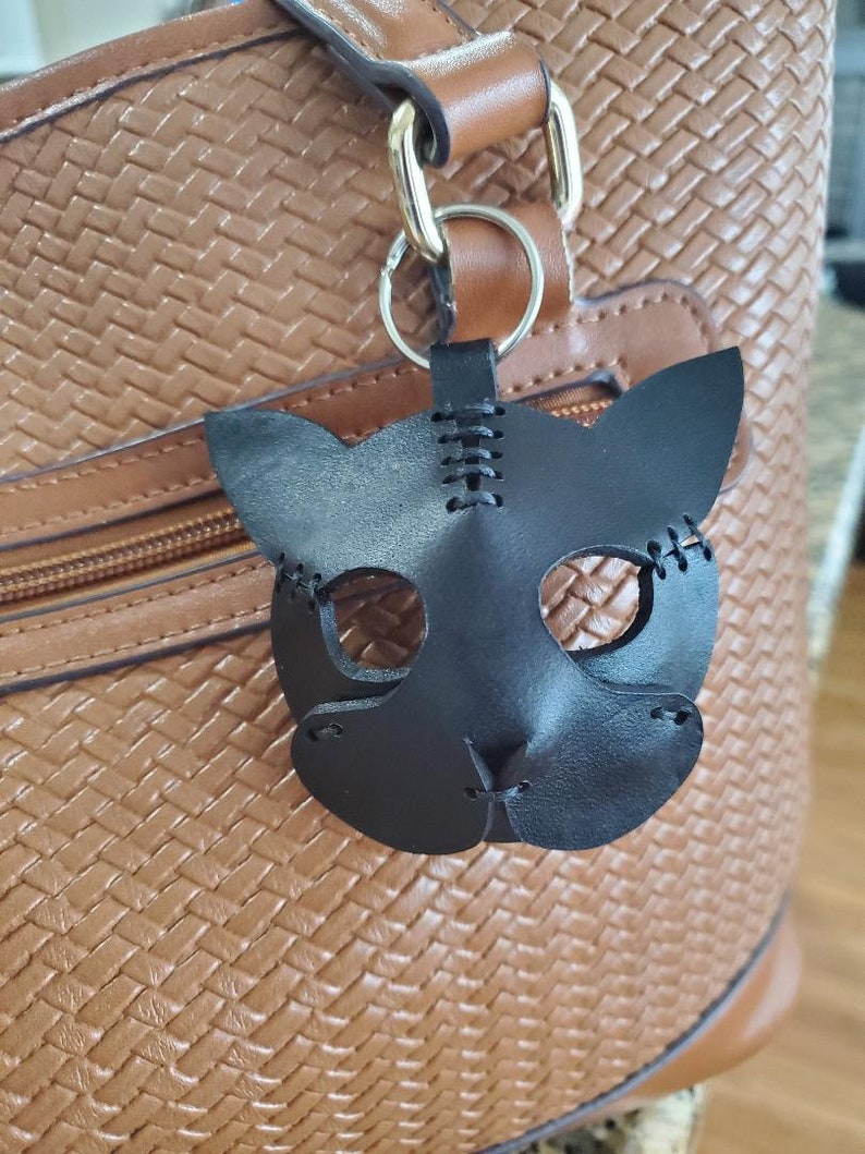 Leather Cat Key Chain | 100% Handmade | Made in USA |genuine Leather ...