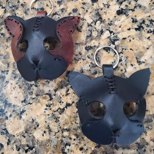 Leather Cat Key Chain | 100% Handmade | Made in USA |genuine Leather ...