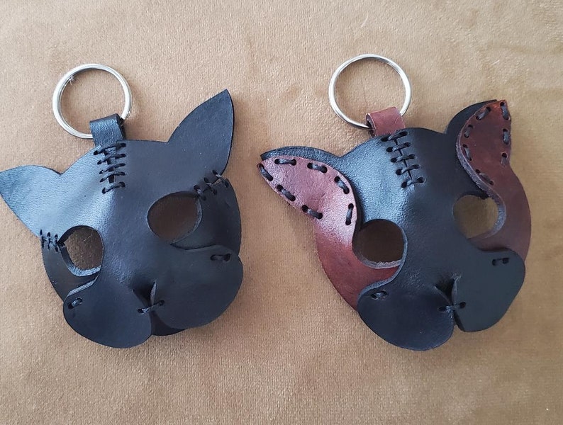 Leather Cat Key Chain | 100% Handmade | Made in USA |genuine Leather ...