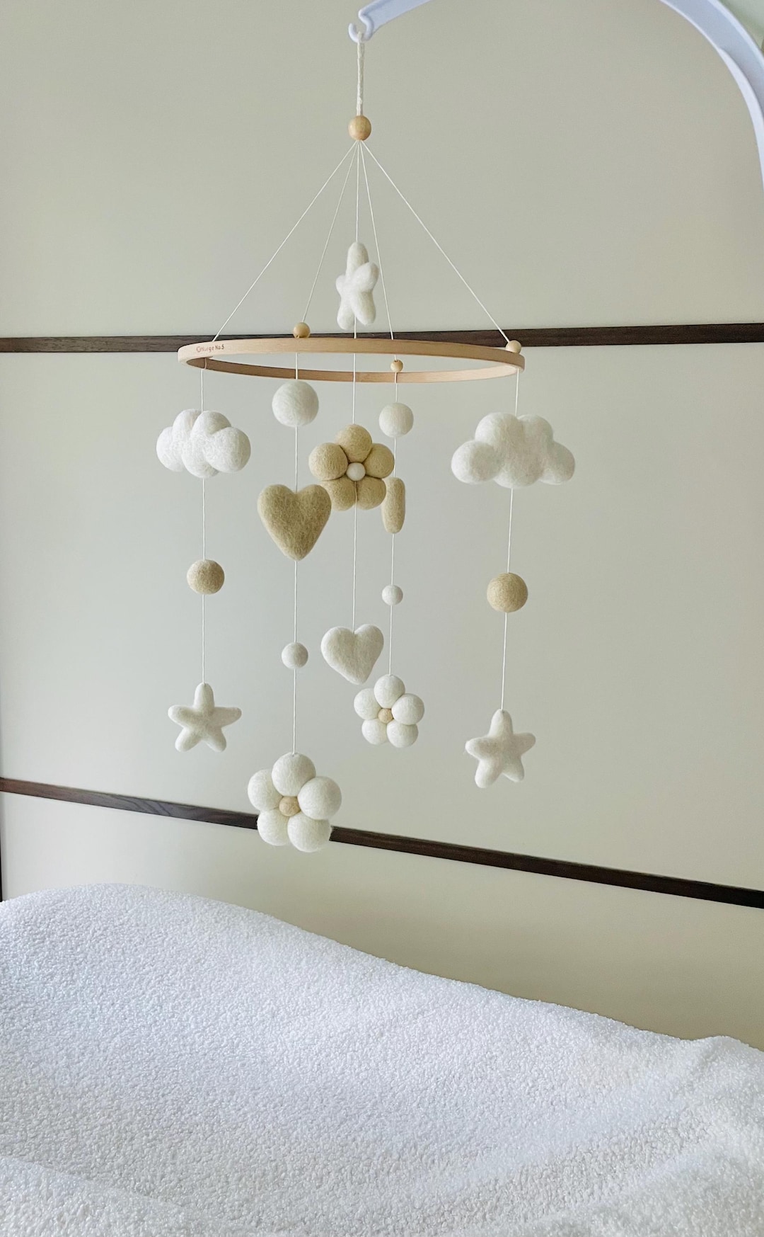 Baby Mobile Made of Felt Balls and Hearts/mobile/baby Mobile Felt/baby ...