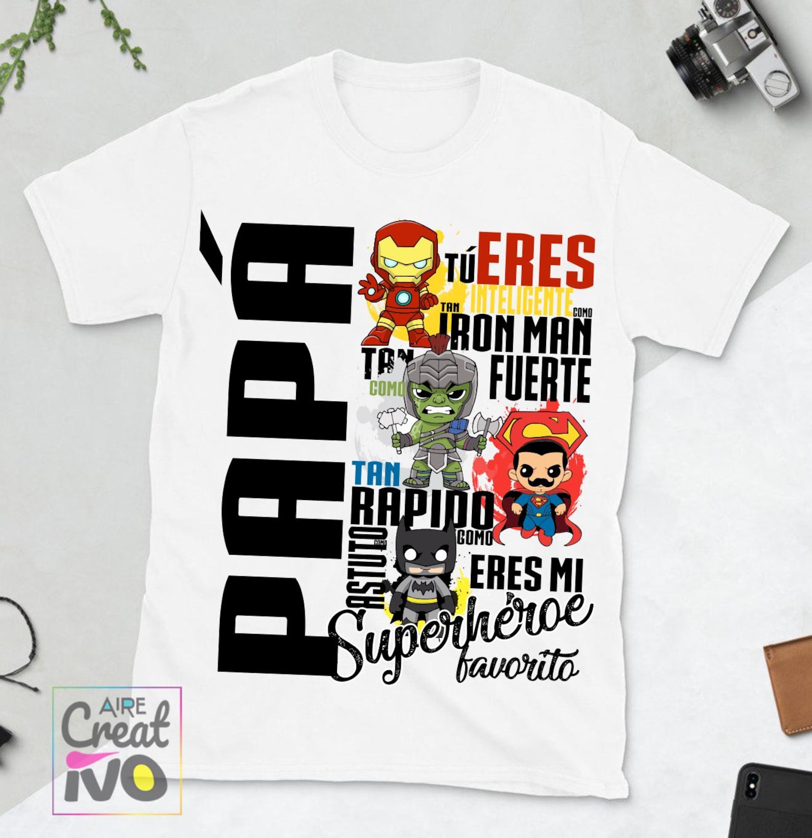 Favorite Superhero DAD / Spanish / Png / Svg / Vinyl Heat Transfer ...