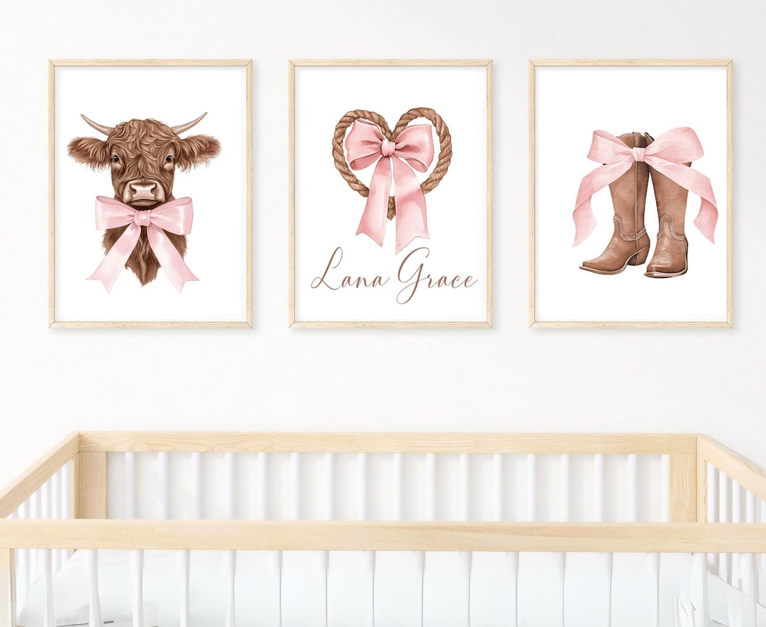 Highland Cow Nursery, Girl Nursery Decor, Girl Highland Cow, Western ...