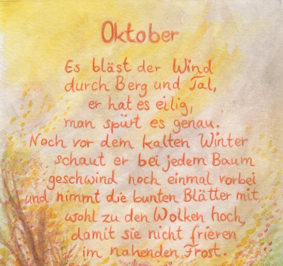 Postcard | October | Monthly Card | Colorful Leaves | Golden October ...