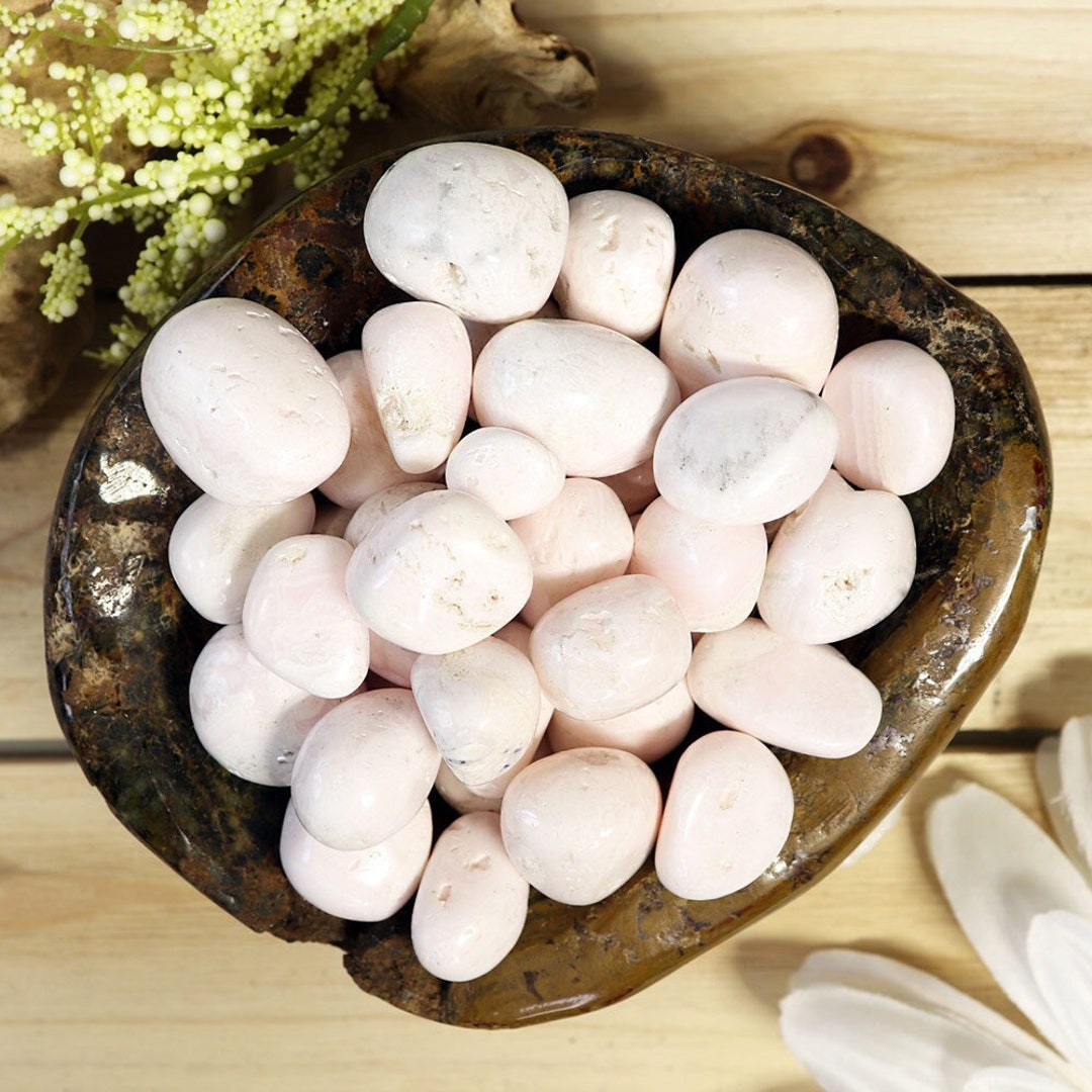 Pink Mangano Calcite Tumble Stones, Natural Polished Gemstone, Jewelry ...