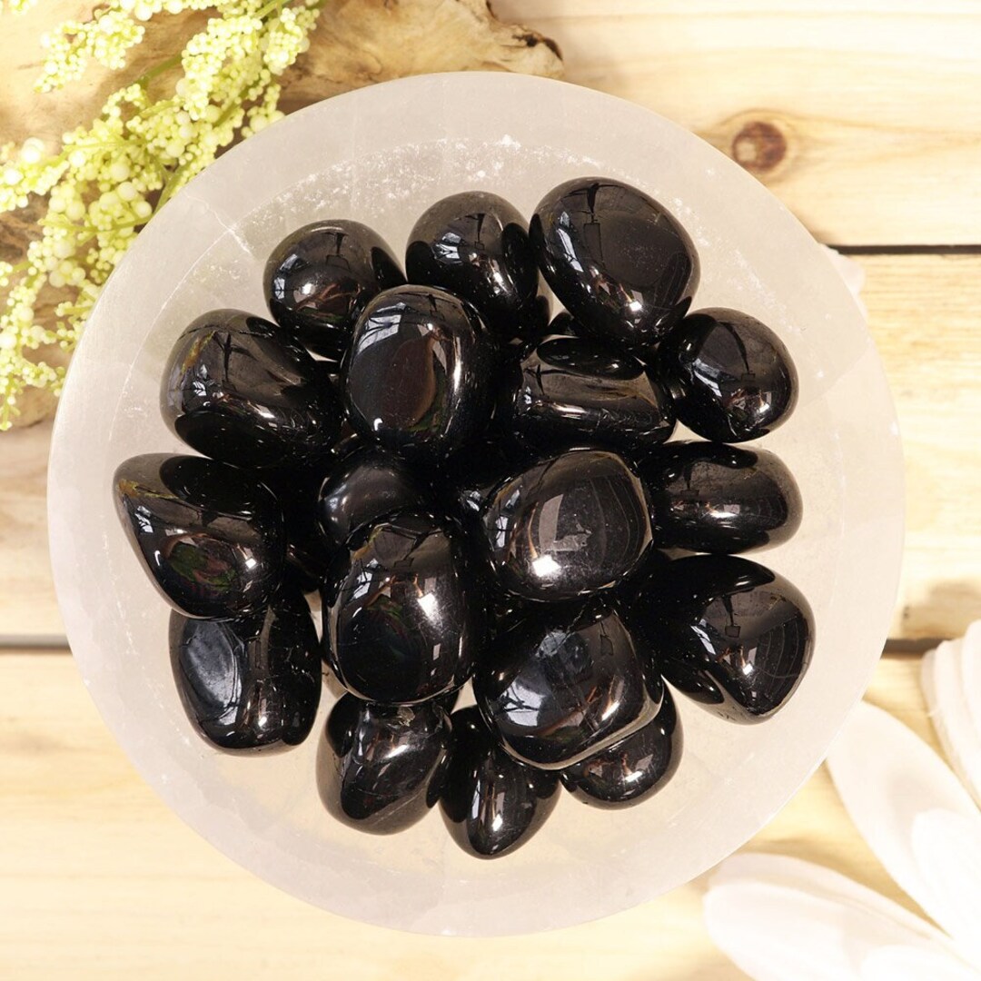 Jet Tumble Stones, Natural Polished Gemstone, Jewelry, DIY, Ethically ...