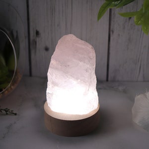 Rose Quartz LED Lamp, Natural Crystal Home Decor, Crystal Lamp, Heart ...