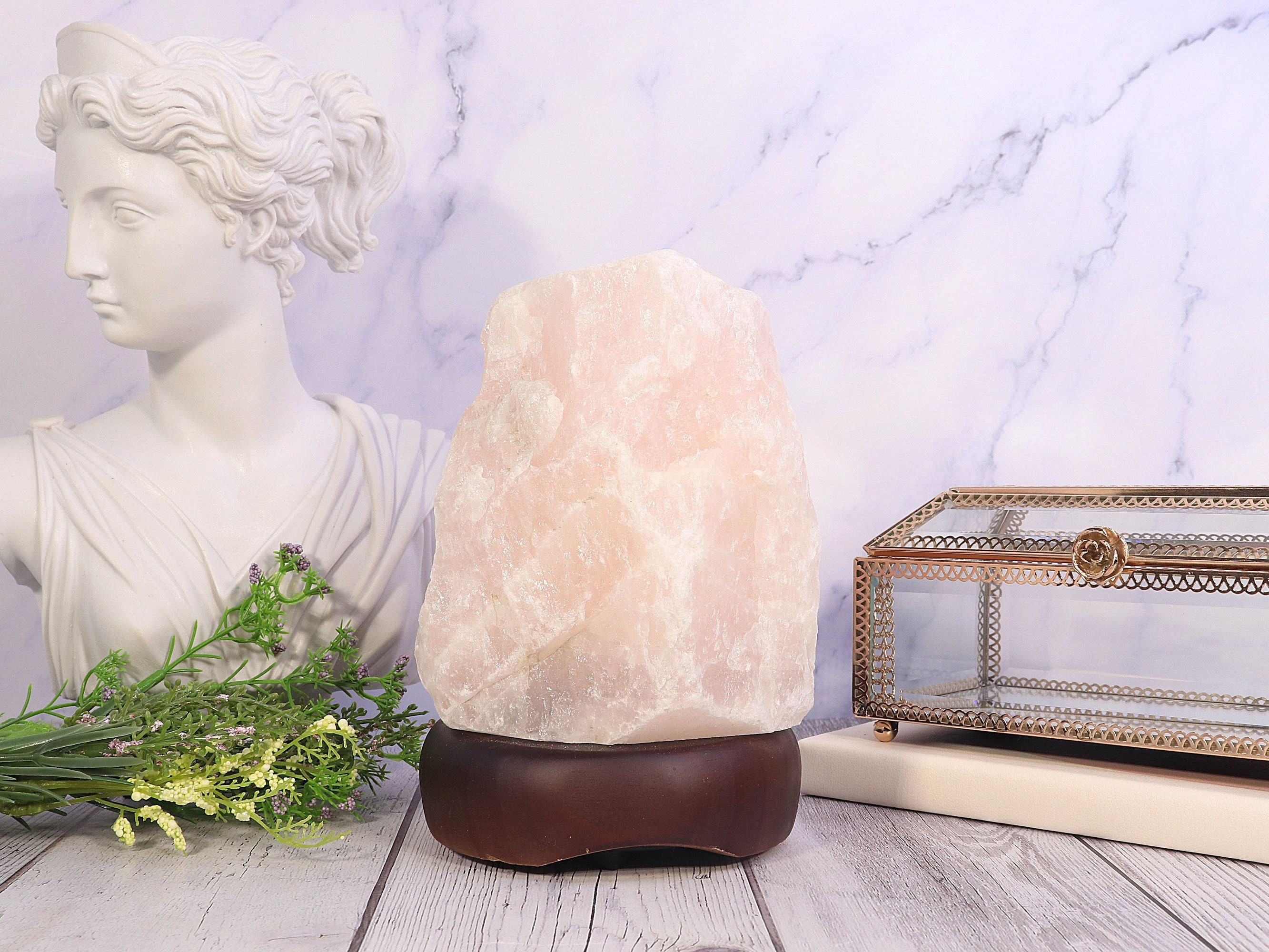 Rose Quartz Lamp Natural Crystal Home Decor Crystal Lamp - Etsy