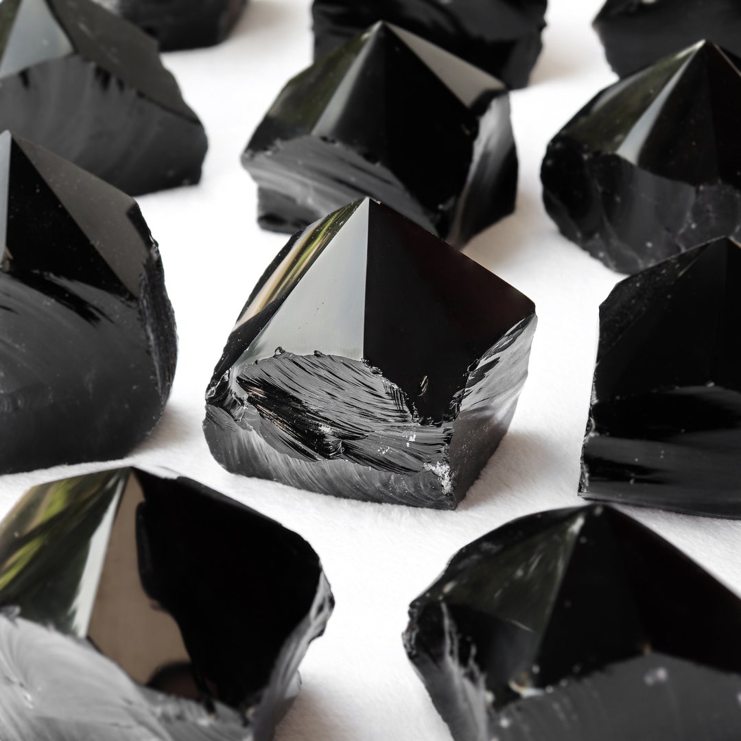 Mini Black Obsidian Point With Natural Base, Perfect for Protection ...