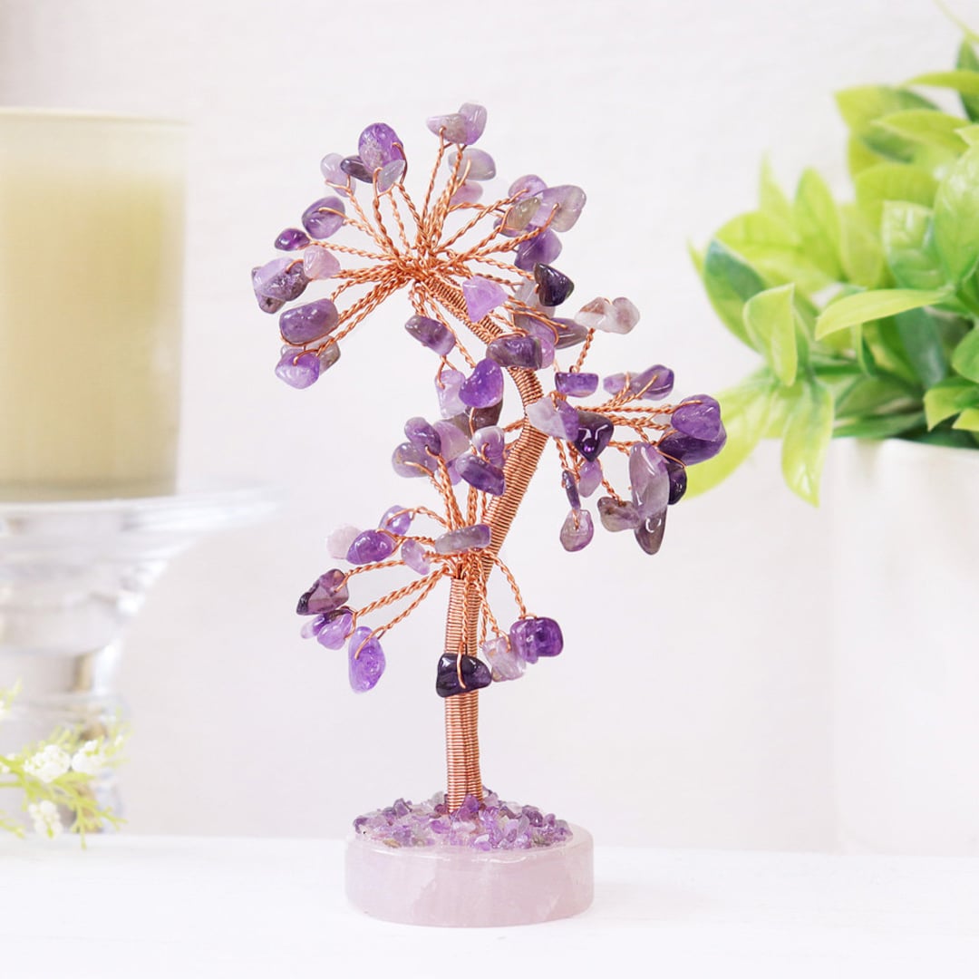 Amethyst Tree of Life, Bonsai Gemstone Tree, Zen Decor, Spiritual Gift ...
