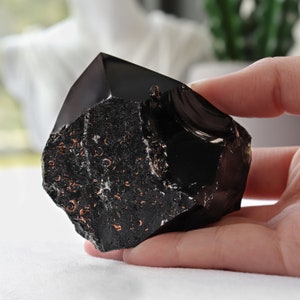 Mini Black Obsidian Point With Natural Base, Perfect for Protection ...