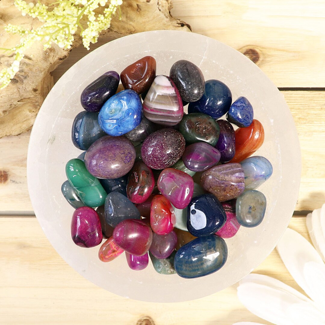Premium Assorted Brazilian Agate Tumbled Stones, Bulk Wholesale, Chakra ...