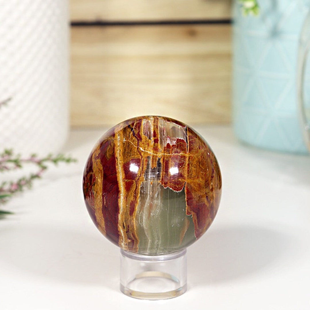 Natural Red and Green Onyx Sphere, Gemstone Spheres - Etsy