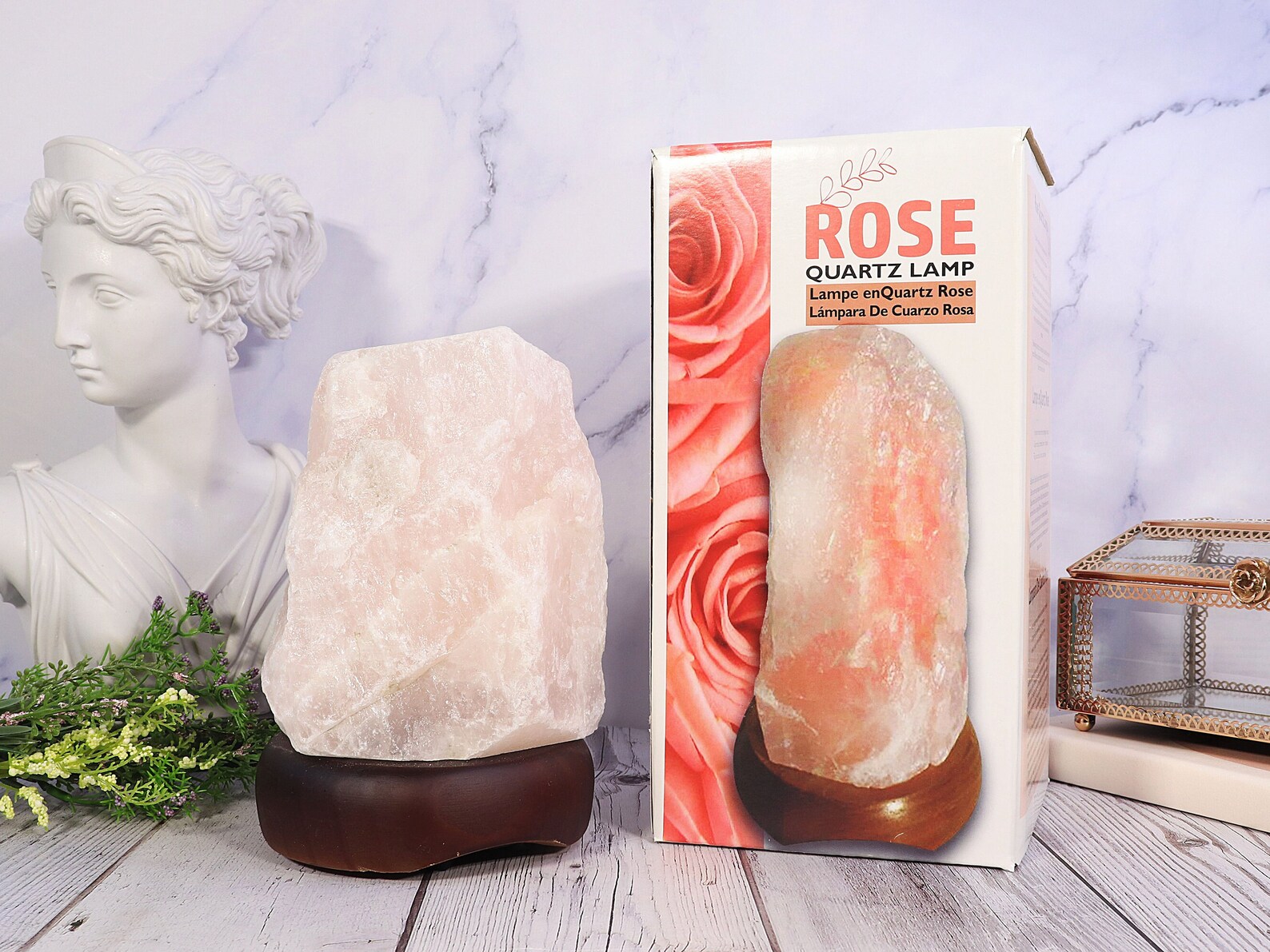 Rose Quartz Lamp Natural Crystal Home Decor Crystal Lamp - Etsy