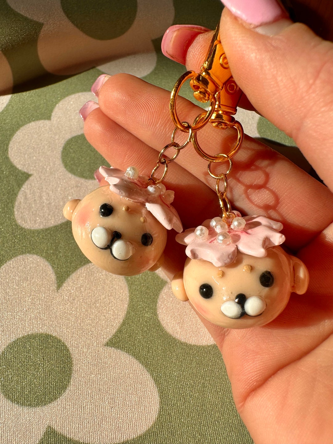 Sakura Flower Seal Keychain, Japanese Charm, Cute Backpack Accessories ...