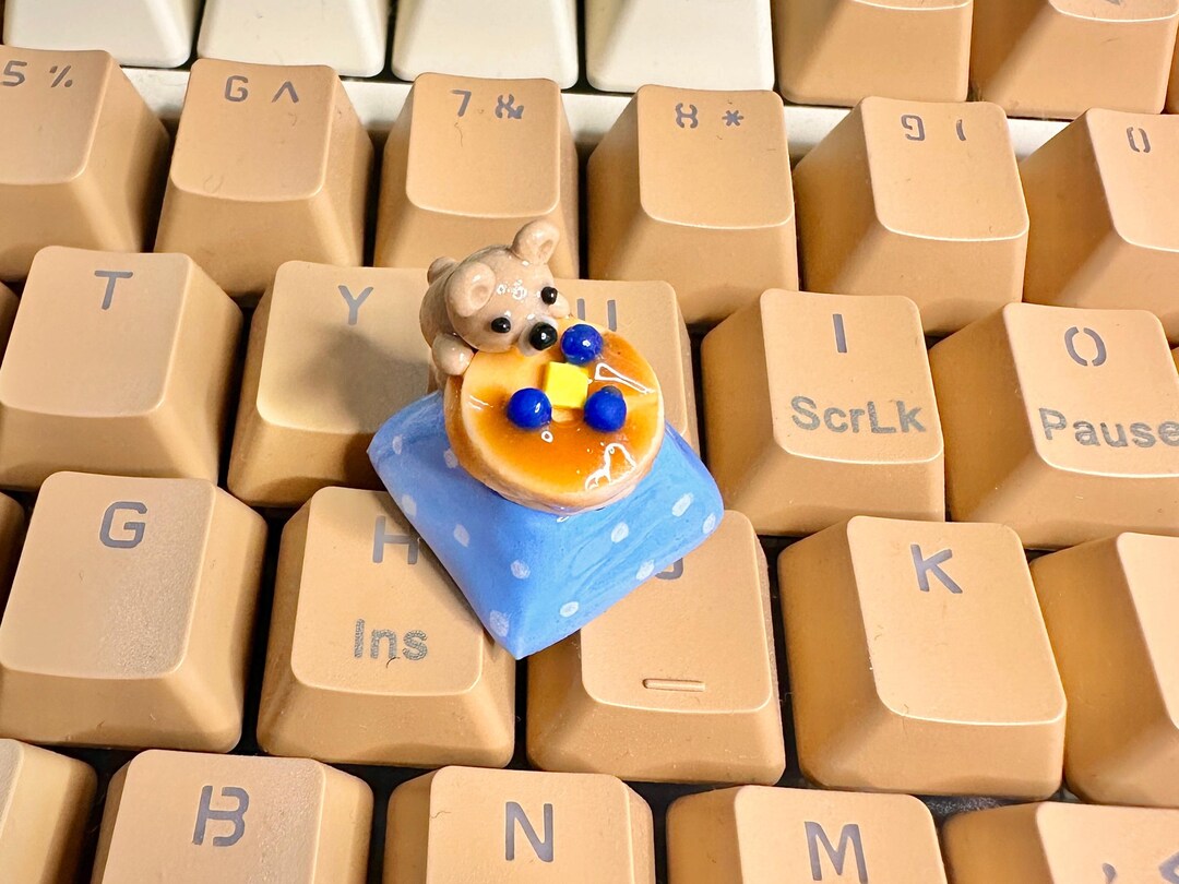 Bear Pancake Stack Artisan Keycap for Mechanical Keyboard | Handmade ...