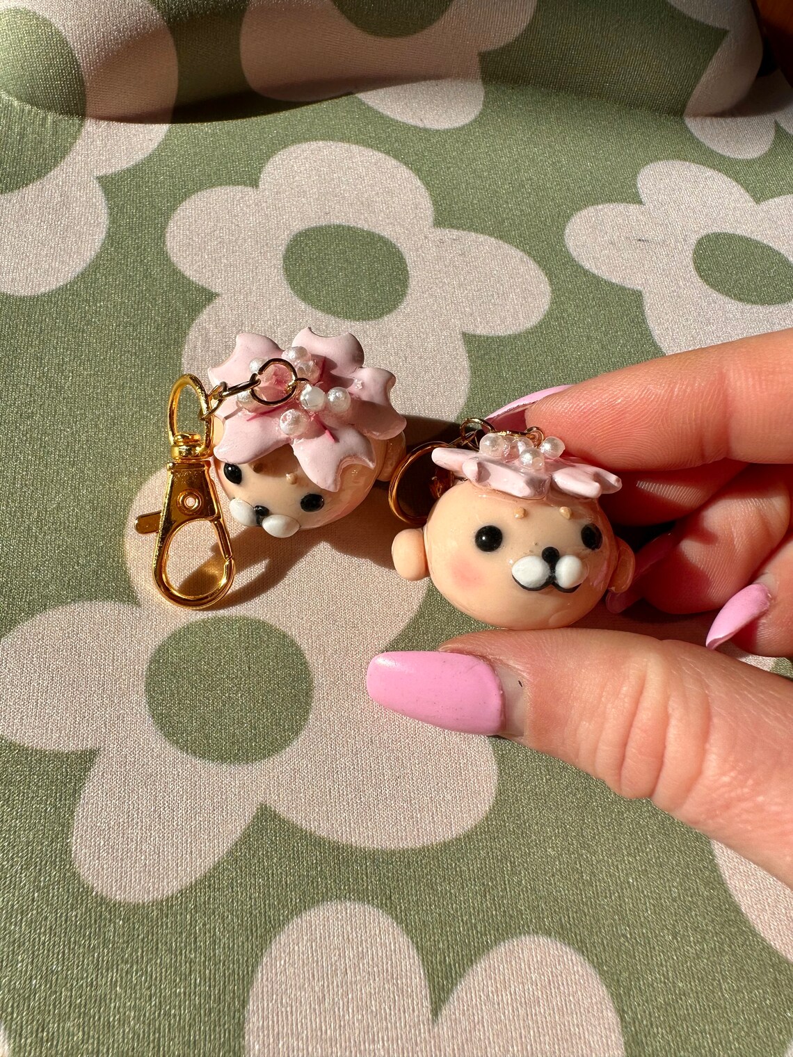 Sakura Flower Seal Keychain, Japanese Charm, Cute Backpack Accessories ...