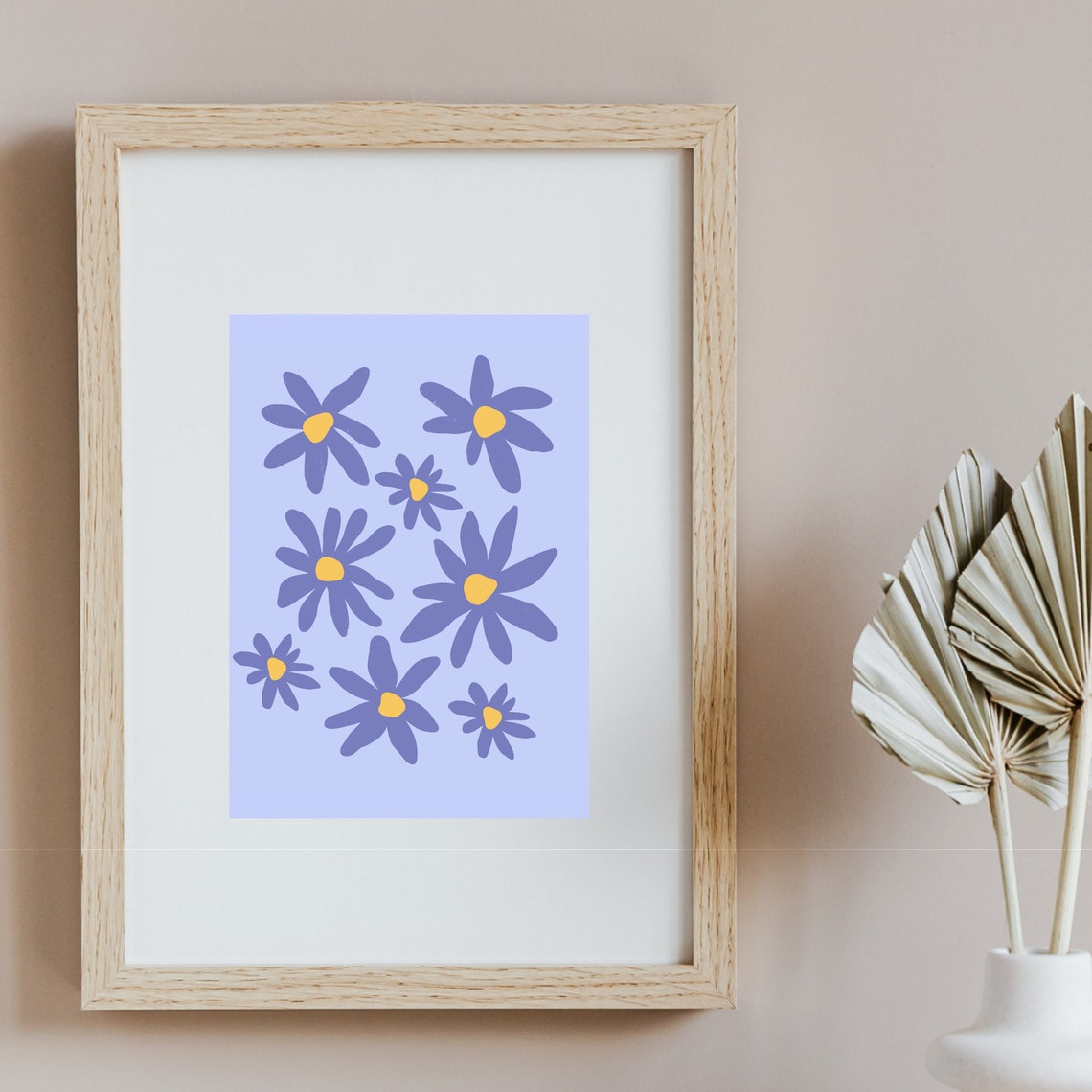 Purple Flowers Printable, Modern Wall Art, Colorful Wall Poster ...