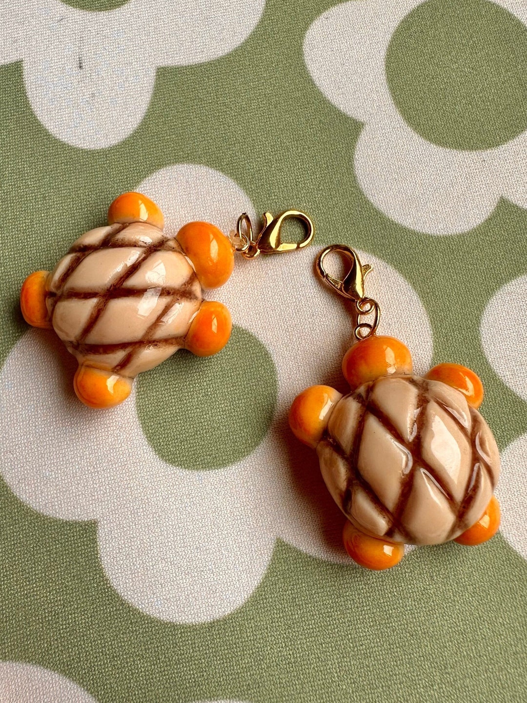 Melon Pan Bread Turtle Charm, Turtle Keychain, Cute Backpack Accessory ...