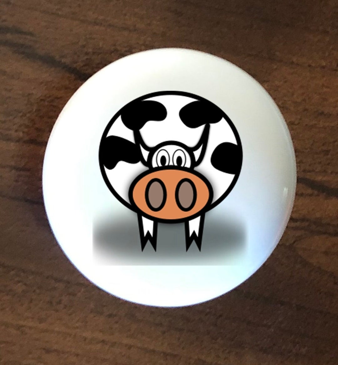 Cow Ceramic Knob: Black and White Kitchen Cabinet Door Pull - Etsy