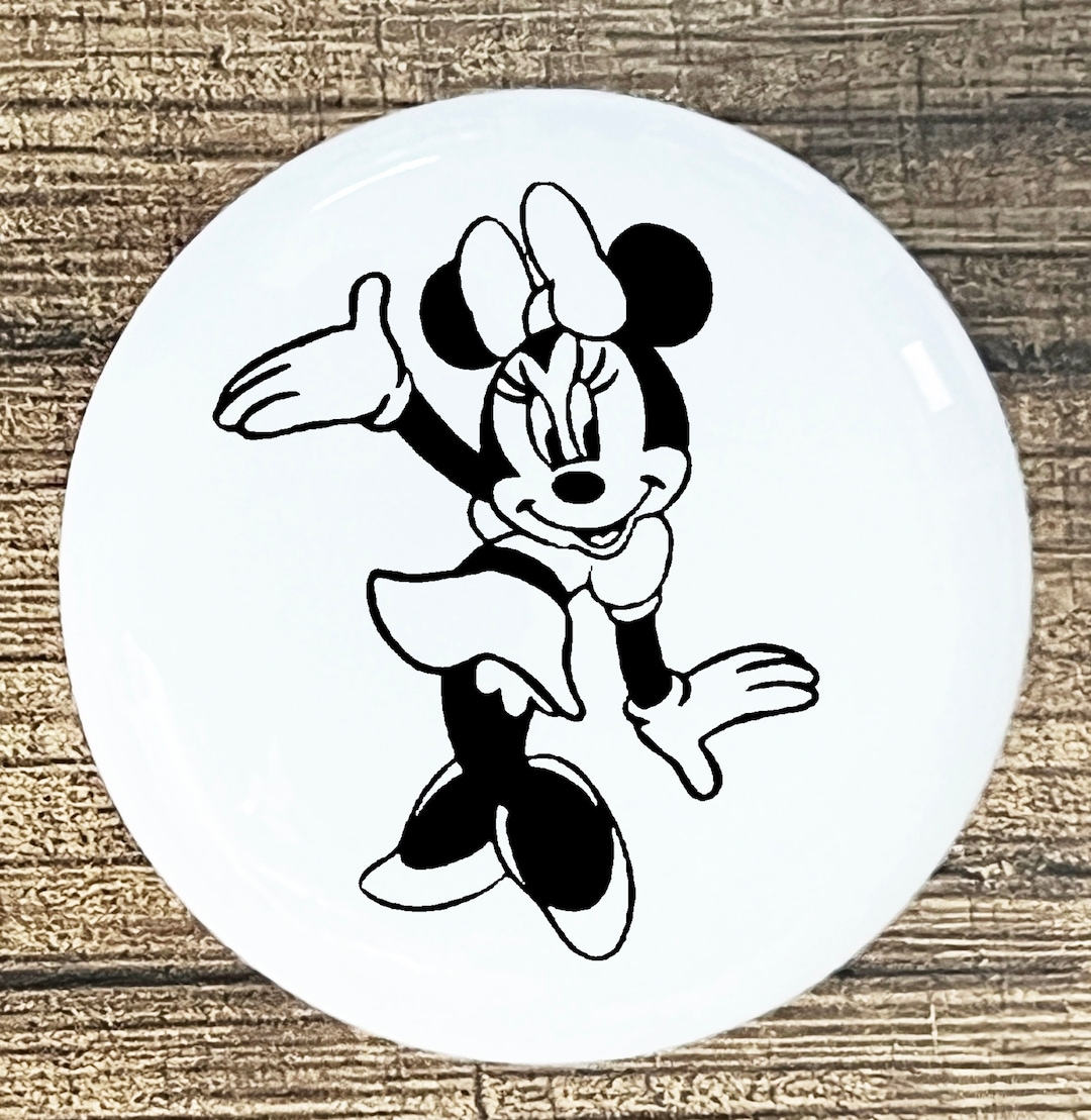 Minnie Mouse Ceramic Knob: Black and White Home Decor - Etsy