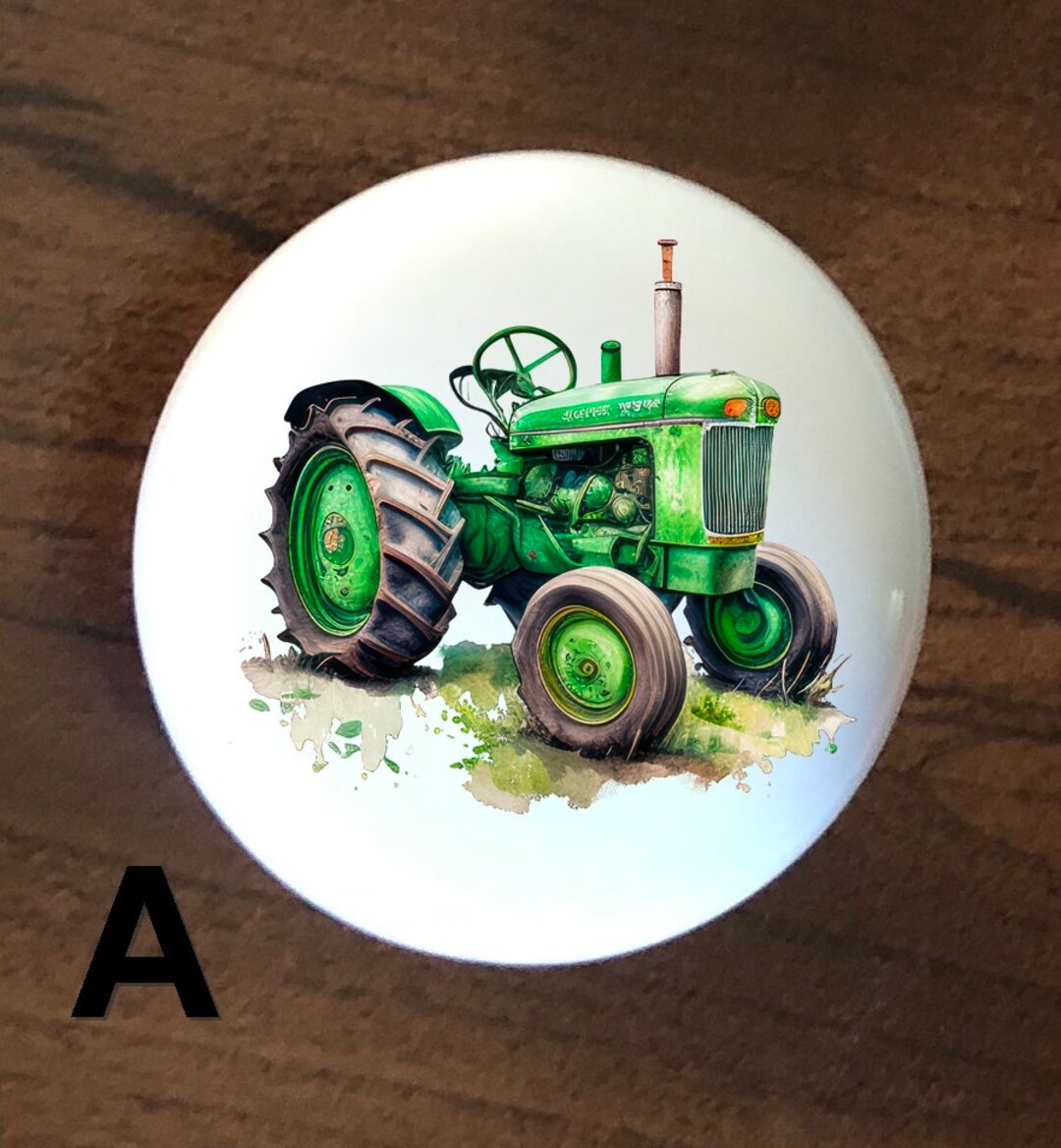 Red or Green Tractors 6 to Choose From Home Decor Ceramic Knob Kitchen ...