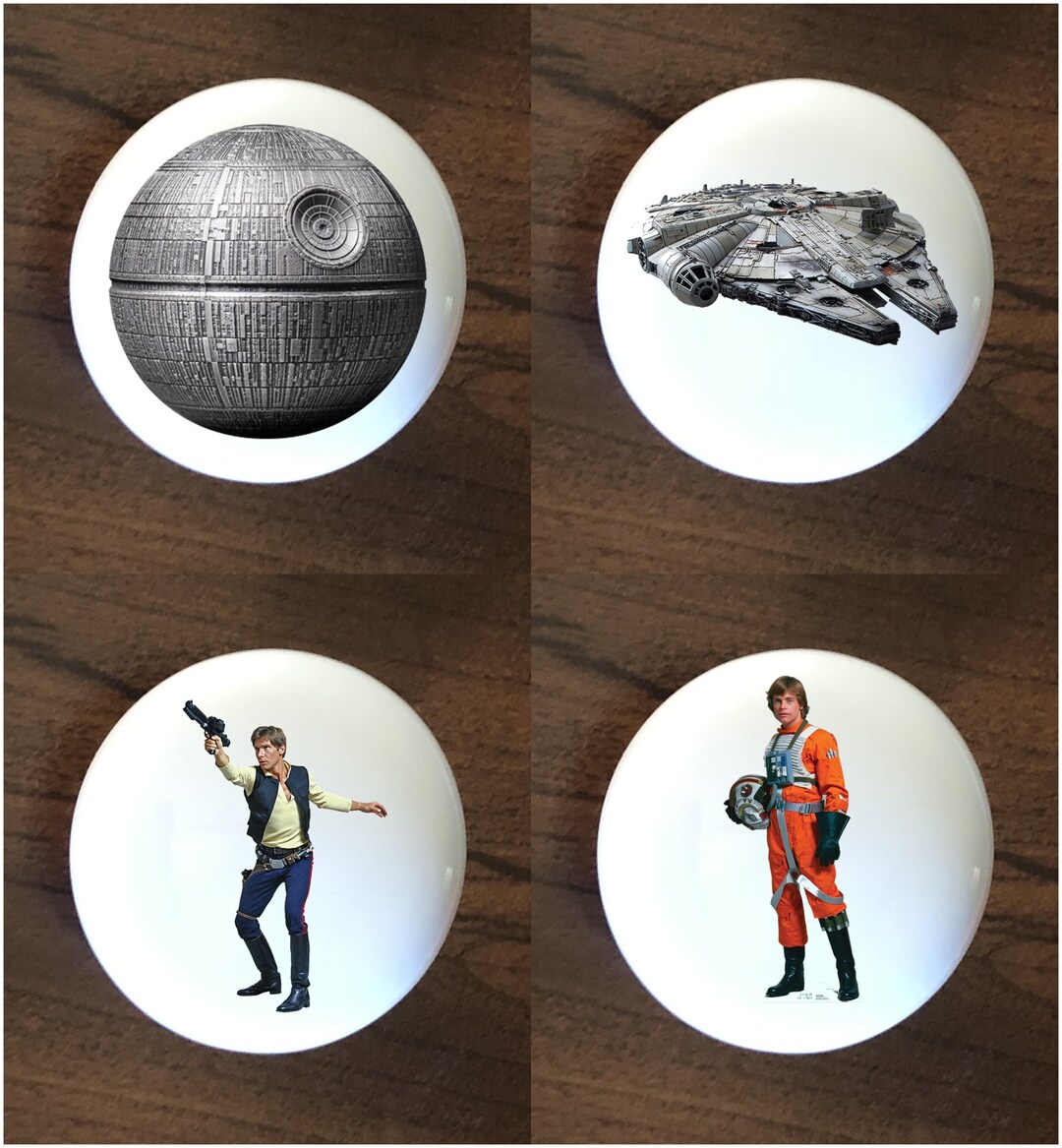 4 Star Wars Death Star Falcon Home Decor Ceramic Knobs Kitchen Cabinet ...