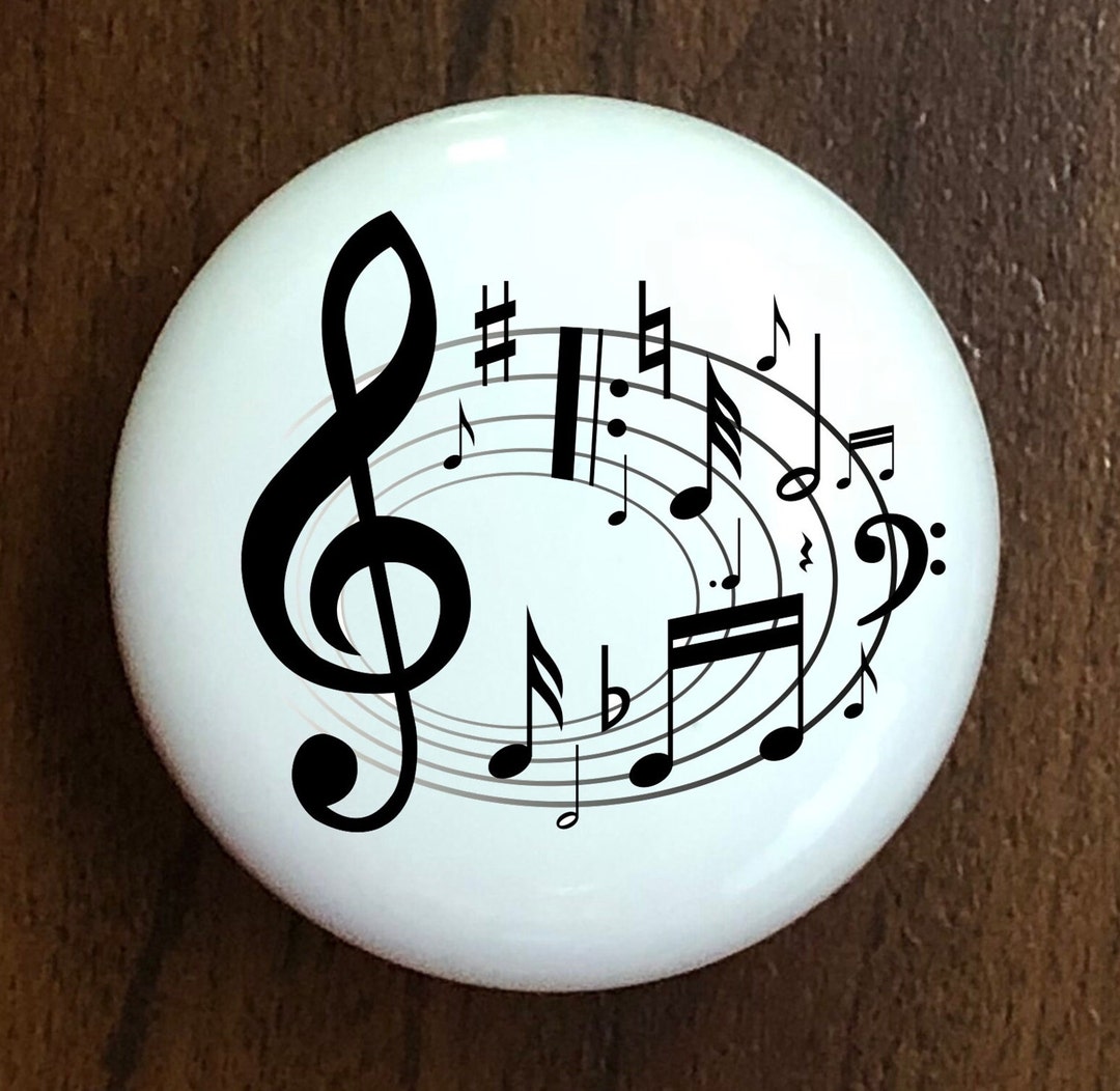 Music Notes Home Decor Ceramic Knobs Kitchen Cabinet Door or Drawer ...