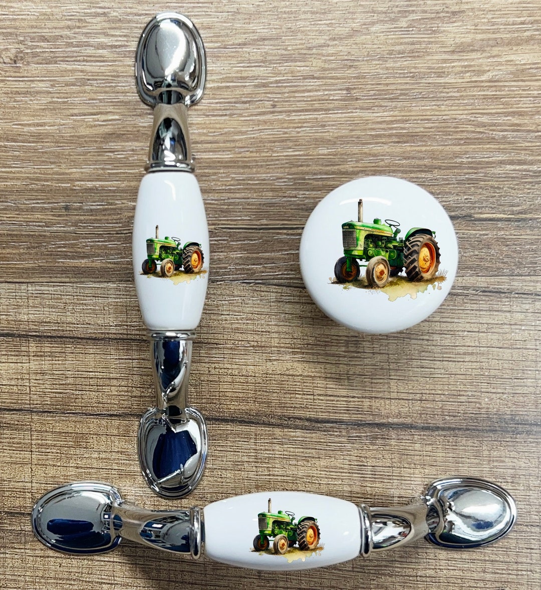 Tractor Green Ceramic Knob: Kitchen Cabinet Drawer Pull - Etsy