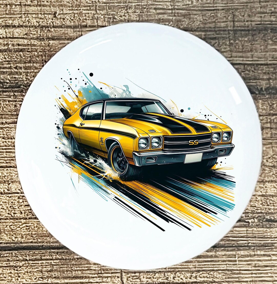 CHEVELLE SS Hot Rod Car White Ceramic Knob Drawer Pull - Etsy