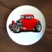 Red Coupe Hot Rod Car Auto Home Decor Ceramic Knob Kitchen Cabinet Door ...