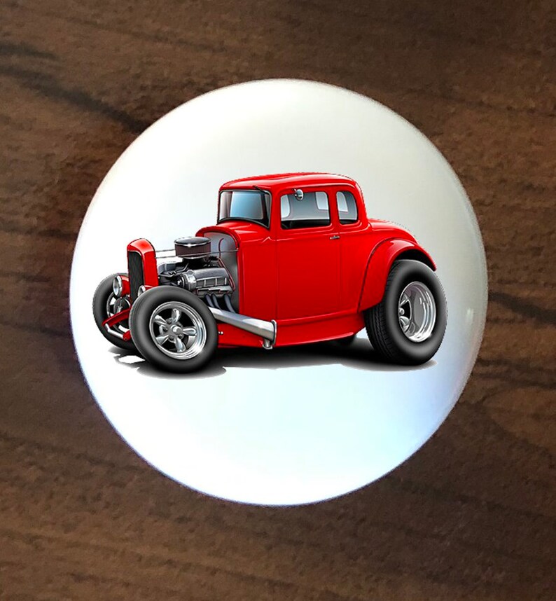 Red Coupe Hot Rod Car Auto Home Decor Ceramic Knob Kitchen | Etsy