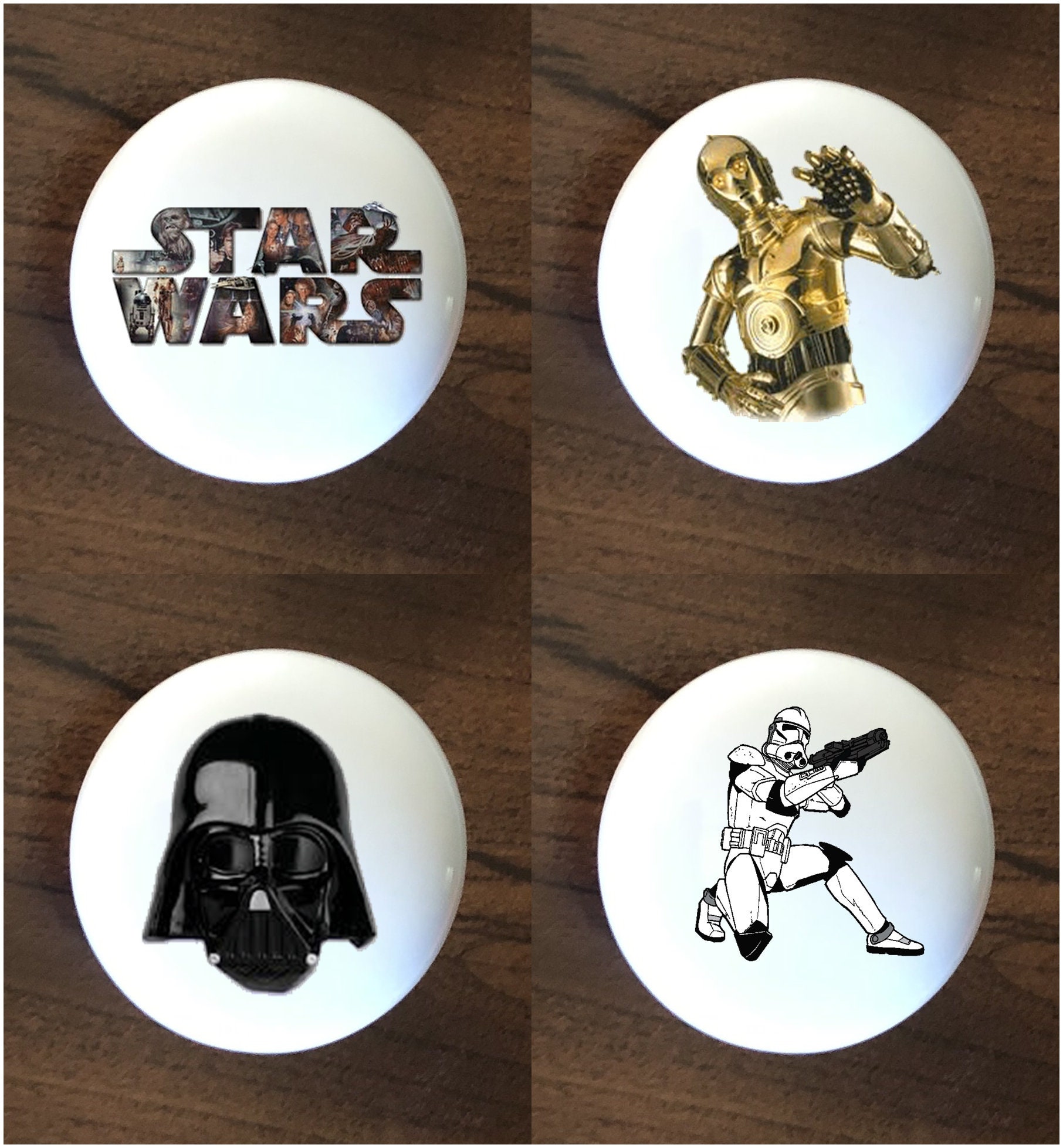 4 Star Wars Storm Trooper Darth Home Decor Ceramic Knobs Kitchen ...
