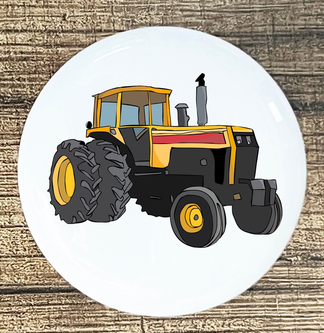 Tractor Ceramic Knob: Chrome or Brass Kitchen Cabinet Drawer Pull - Etsy