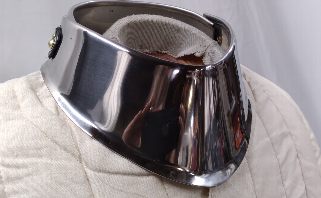 Gorget Neck Guard SCA Larp Armour 16ga Gauge Stainless Steel or 18ga ...