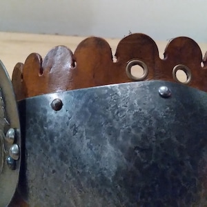 Reserved*****hand Forged 16GA Lion Head Embossed Tudor Rose Elbow Cops ...