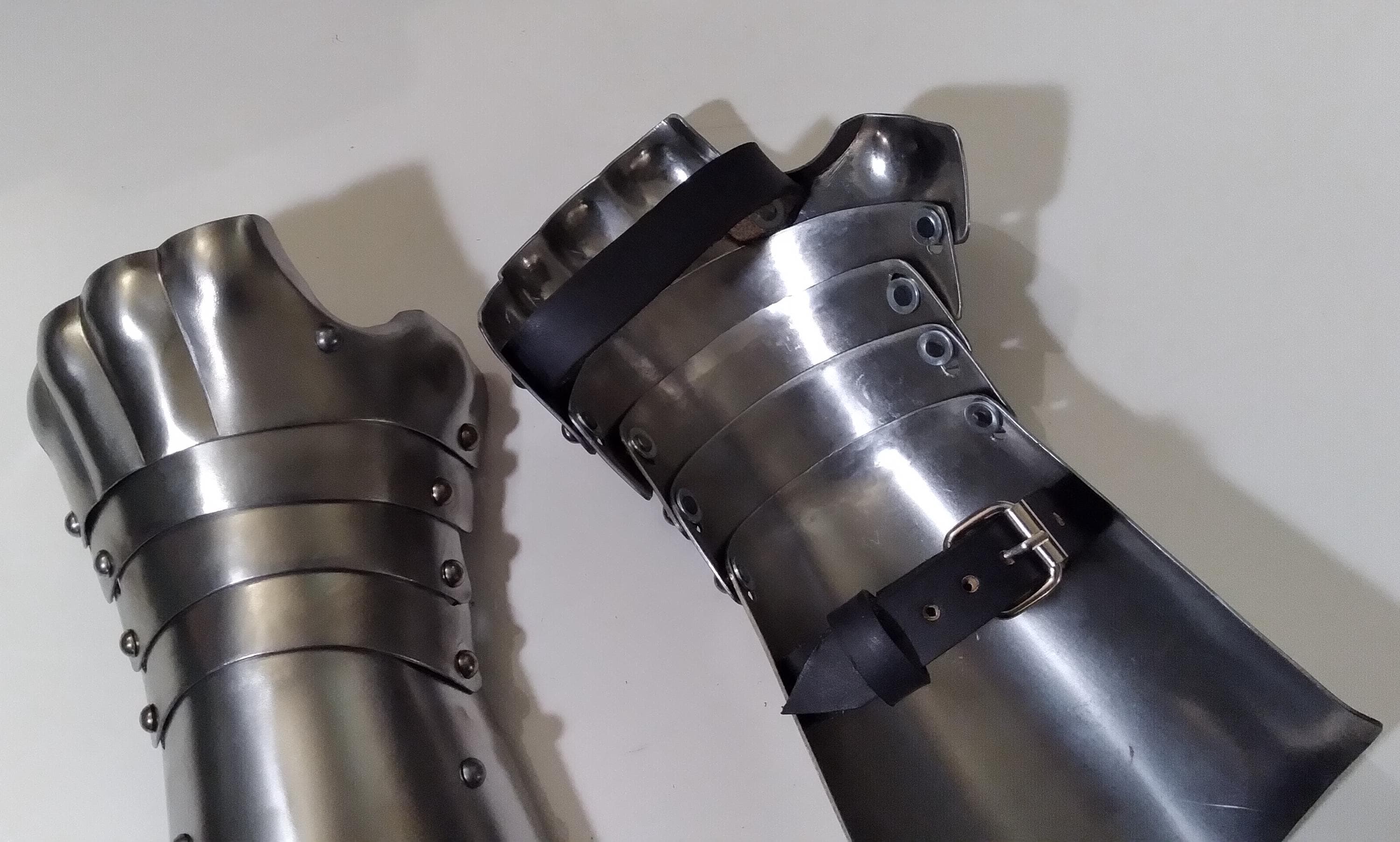 Long Cuff Demi Gauntlets 16ga 18ga Gauge Steel Armour Half Gaunt SCA ...